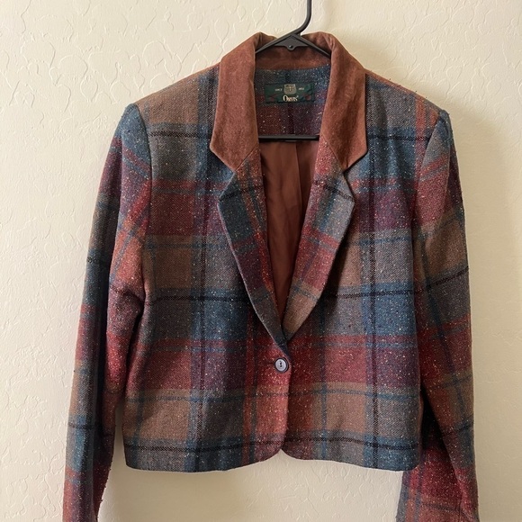 Orvis | Jackets & Coats | Orvis Plaid Vintage Tweed Jacket With Suede ...